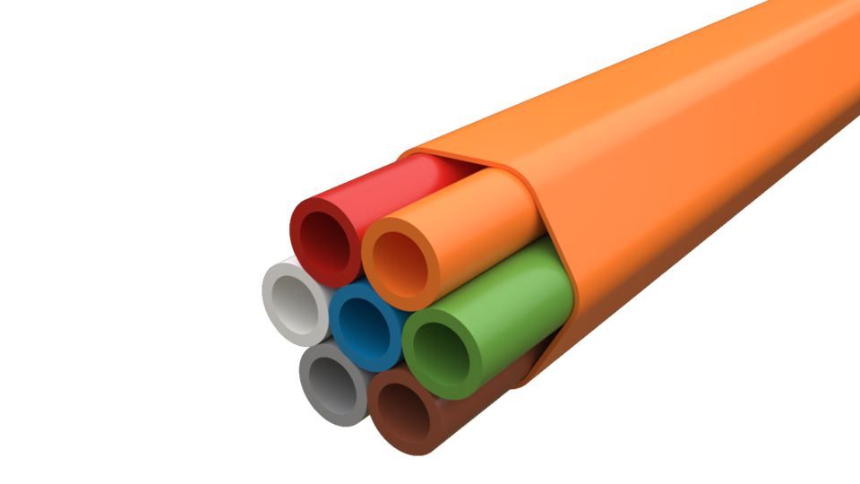 7way 7/3,5mm HDPE Orange Code EIA/TIA, smooth, 1000m/dr | Melbye