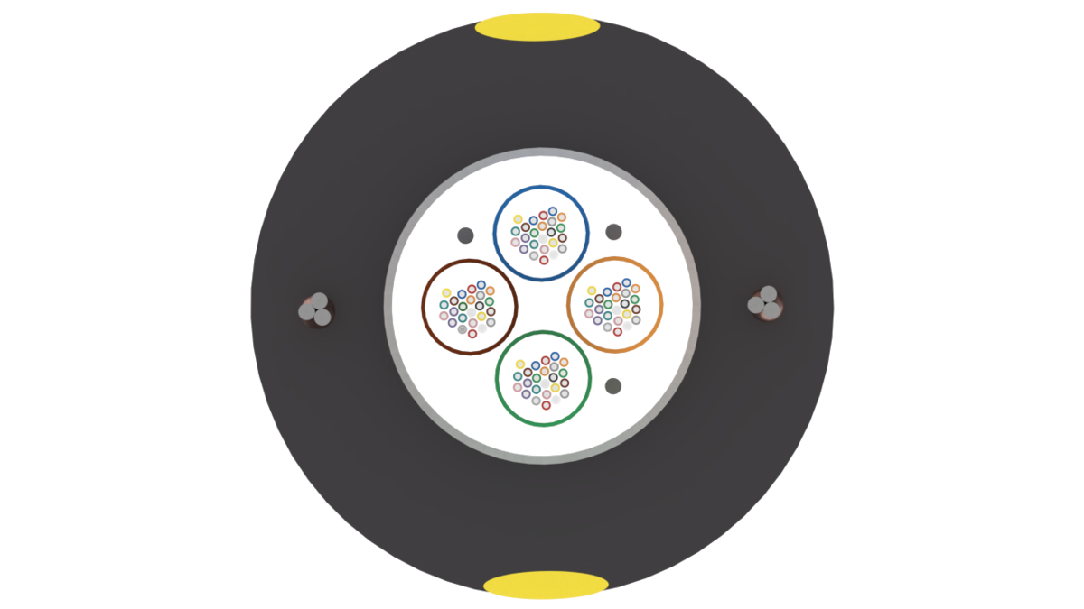 96F G657A1 200 ULW overhead OFC micromodule Black/Yellow OD 7mm 2km/dr ...