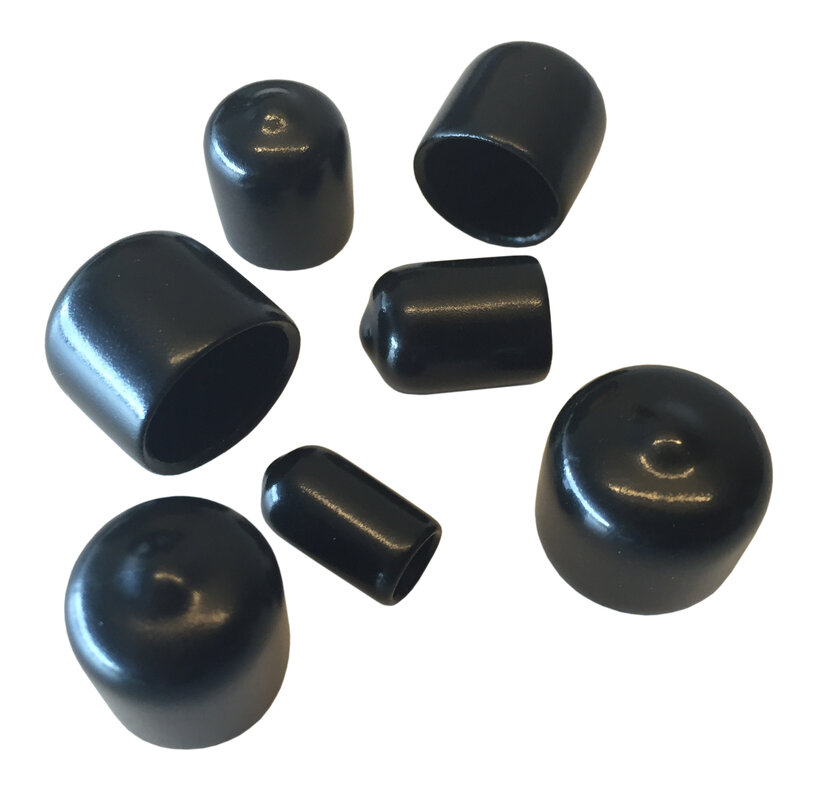 End cap 7mm black, 100pcs/bag flexible 6,4x12,7mm M7 | Melbye